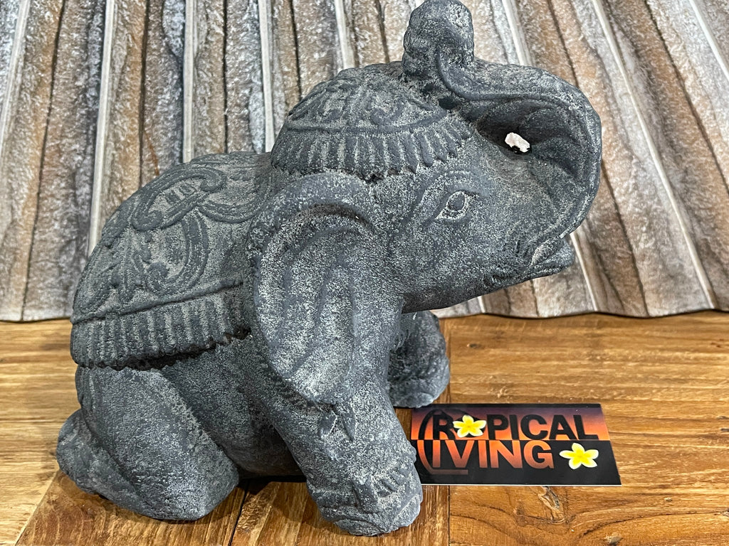 NEW Balinese Cast Concrete Elephant Statue - Bali Elephant Statue ...