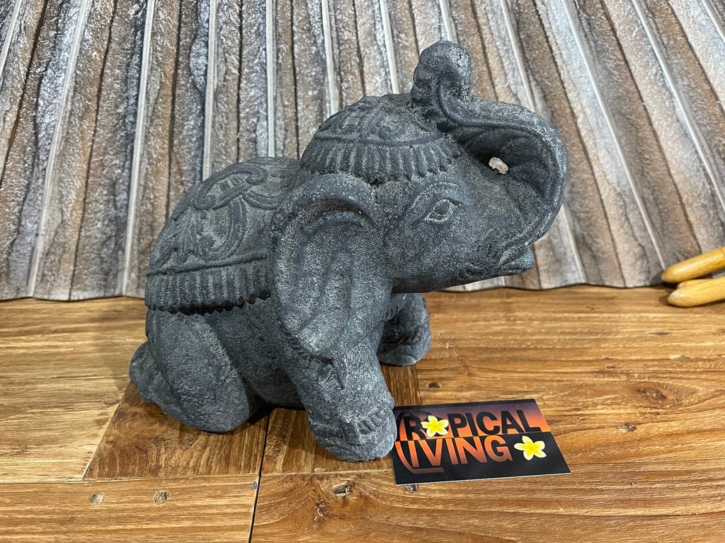 NEW Balinese Cast Concrete Elephant Statue - Bali Elephant Statue ...