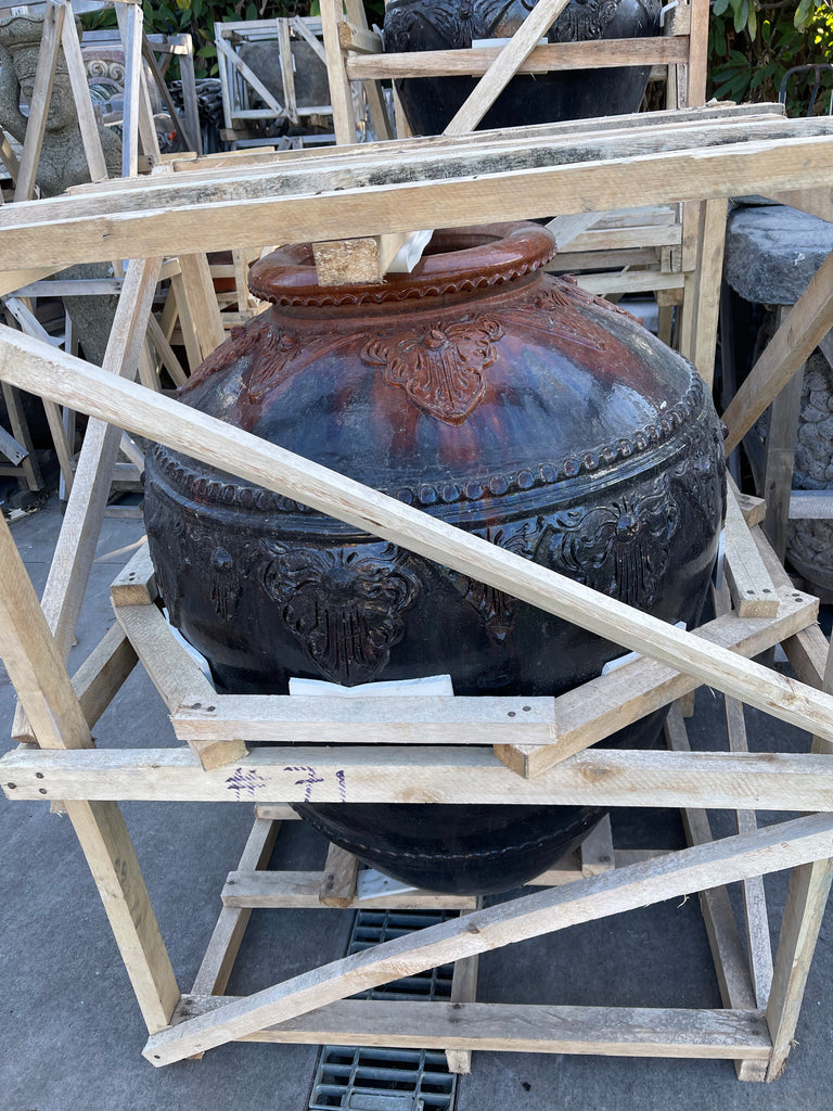 Balinese Hand Crafted Traditional Glazed Pot - Bali Feature Pot 100cm ...