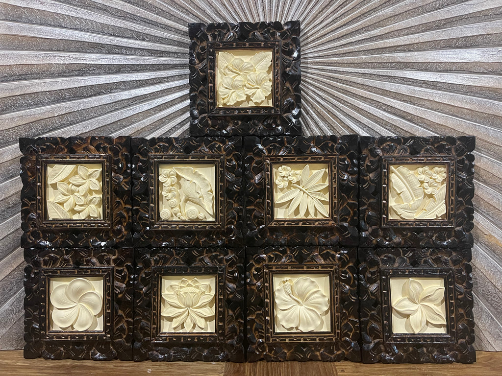 NEW Balinese Hand Crafted Tropical Wall Panel w/Bali Carved Frame - ST ...