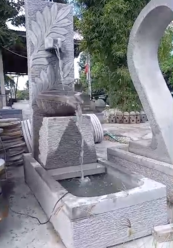 NEW Balinese Carved Leaf Wall Water Feature - Bali Water Feature - GRE ...