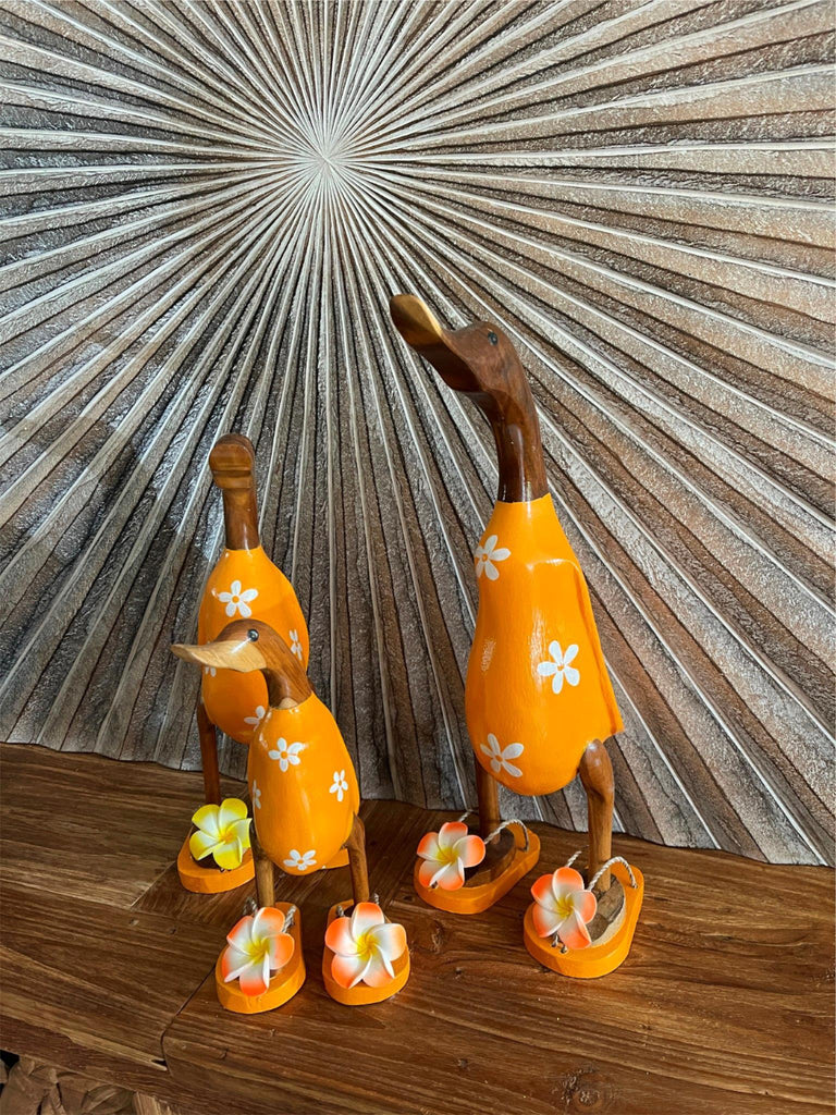 NEW Balinese Hand Carved Wooden M Flower Duck - Bali Rice Paddy Duck ...