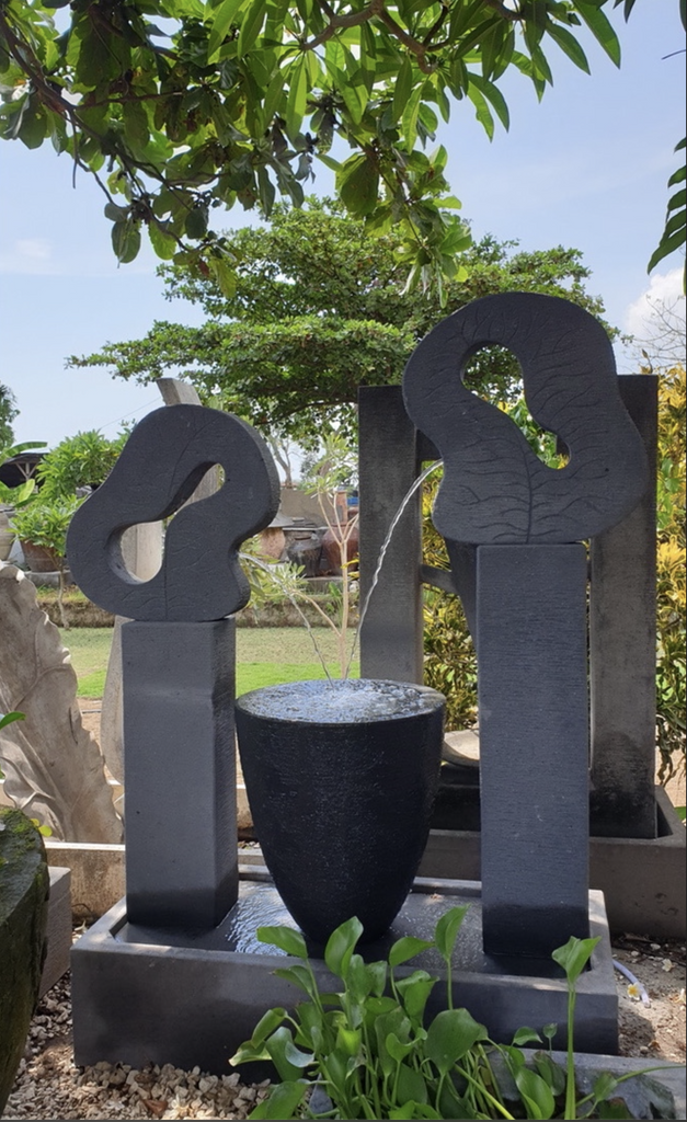 NEW Balinese 2 Pillar + Pot Water Feature - Bali Water Feature - Bali ...