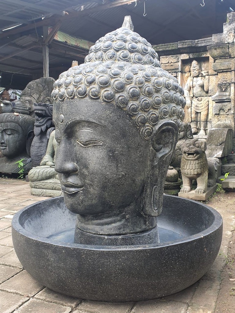 NEW Balinese Buddha Head Water Feature - Bali Water Feature – Tropical ...