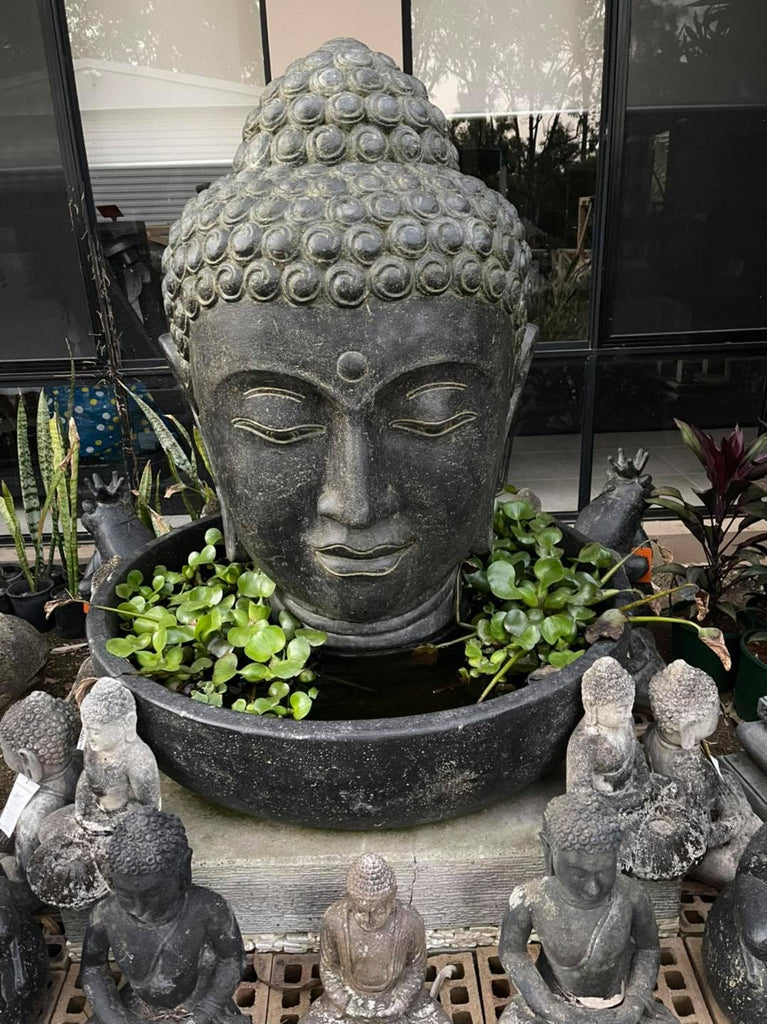 NEW Balinese Buddha Head Water Feature - Bali Water Feature – Tropical ...