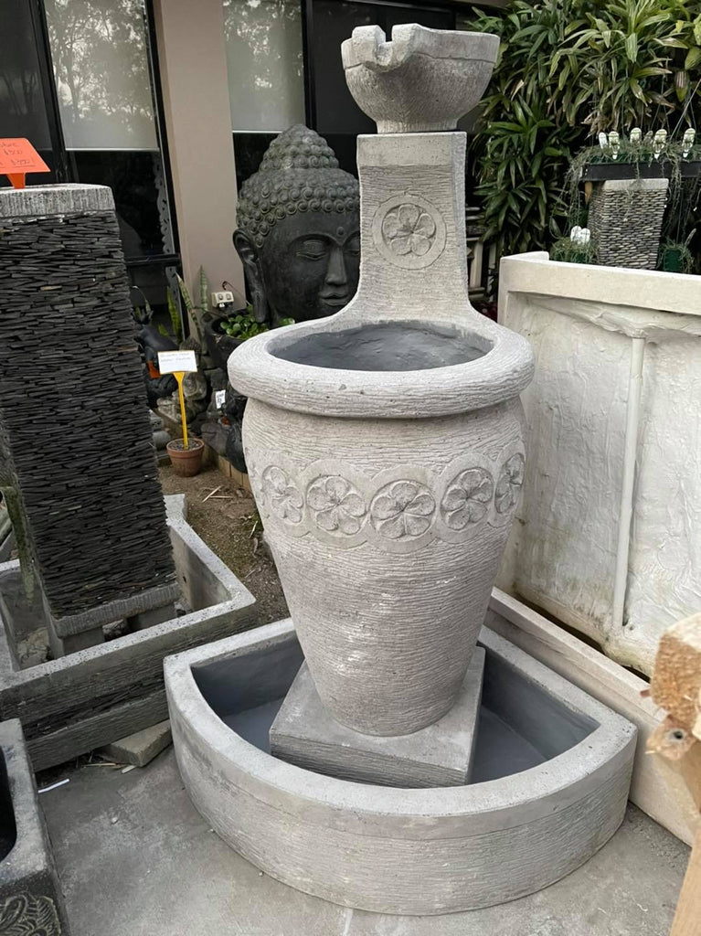 Balinese Urn Style Frangipani Water Feature - Bali Water Feature ...