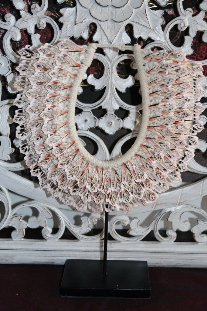 NEW Hand Crafted Balinese Shell Tribal Neck Piece - Primitive Shell Ar ...