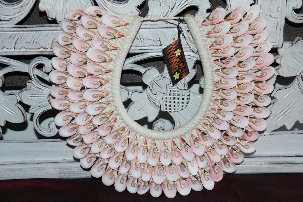 NEW Hand Crafted Balinese Shell Tribal Neck Piece - Primitive Shell Ar ...
