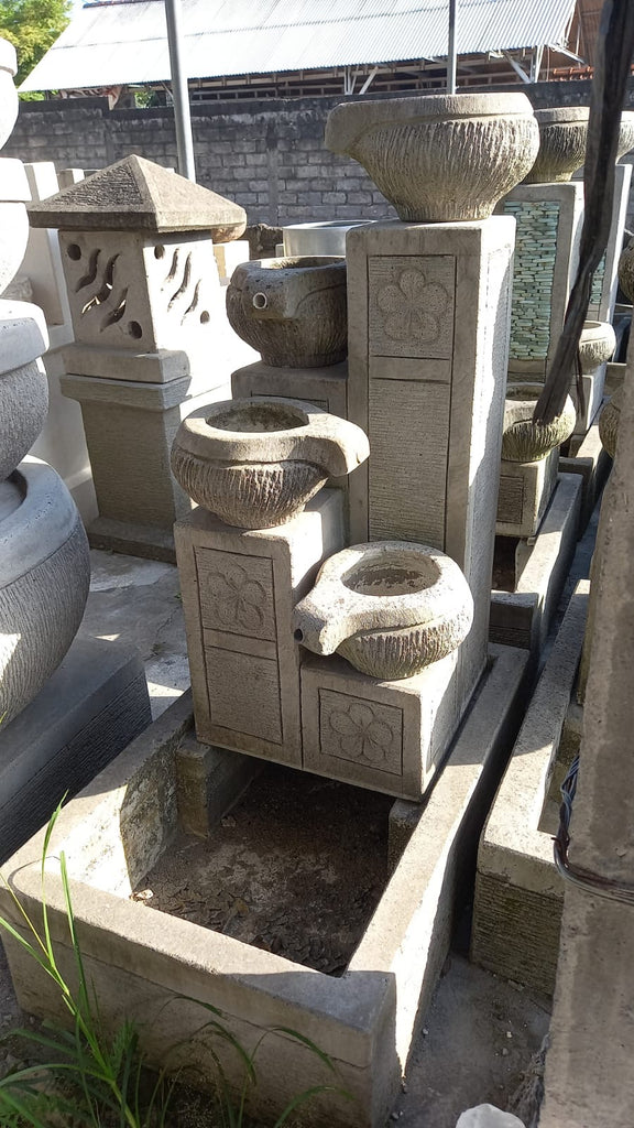 Balinese 4 Bowl Compact Water Feature - Bali Frangipani Water Feature ...