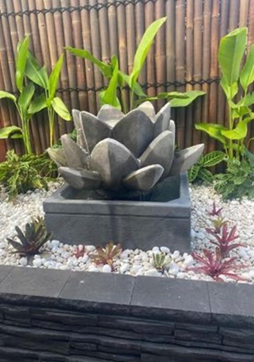 NEW Balinese Lotus Water Feature - Terrazzo Lotus Water Feature - Bali ...