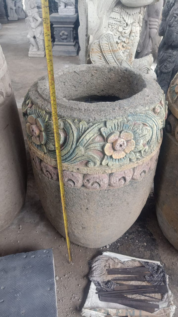 NEW Balinese Hand Crafted Paras Pot - Bali Feature Pot - Carved Bali P ...