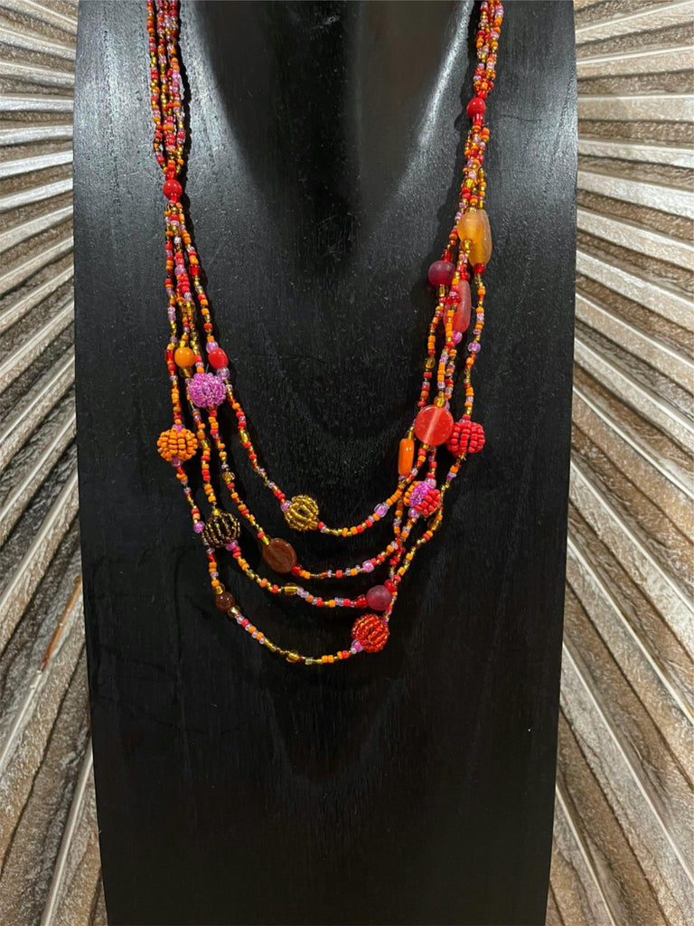 NEW Hand Crafted Balinese Multi Strand Bead Necklace - Bali Jewellery ...