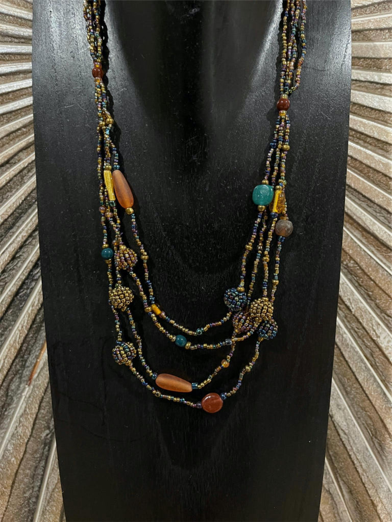 NEW Hand Crafted Balinese Multi Strand Bead Necklace - Bali Jewellery ...