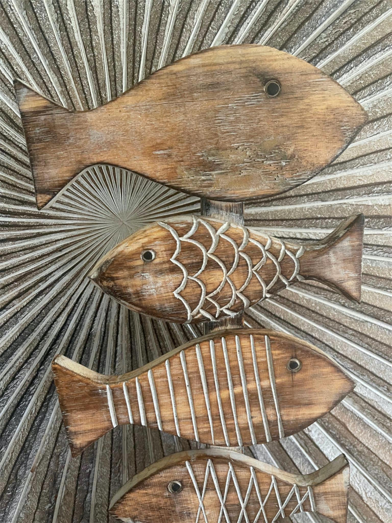 NEW Balinese Timber Hand Crafted FISH TOTEM POLE - Bali Fish Totem ...