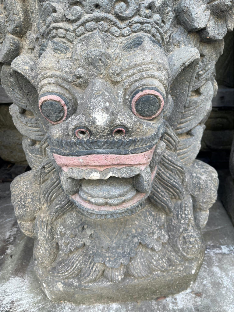 Balinese Hand Crafted Primitive Paras Barong Statue with Pots - Bali B ...