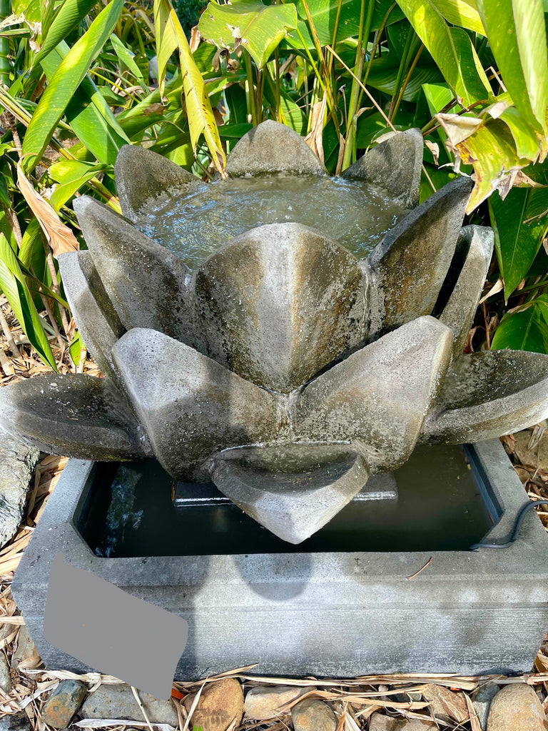 NEW Balinese Lotus Water Feature - Terrazzo Lotus Water Feature - Bali ...