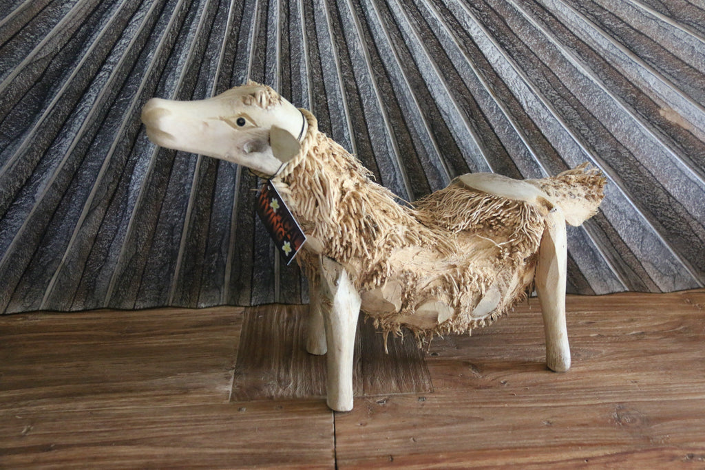 NEW Balinese Hand Crafted Bamboo Root Goat - Bali Hairy Goat sculpture ...