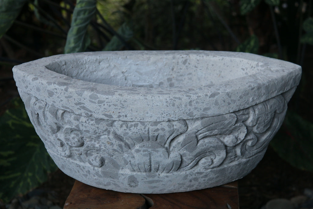NEW Balinese Hand Crafted Paras Pot - Bali Feature Pot - Carved Bali P ...
