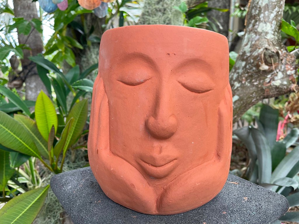 NEW Balinese Terracotta Face Pot - Bali Face Pot - Terracotta Bali Fea ...