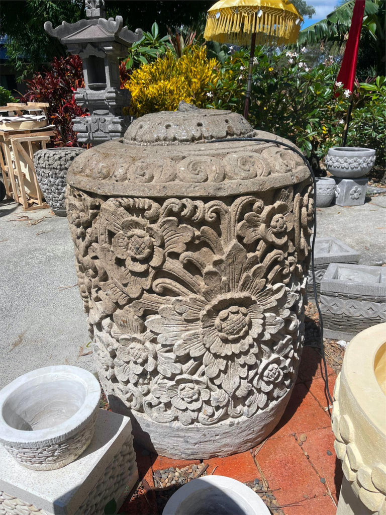 NEW Balinese Hand Carved Bali Pot Style Water Feature - Great Water So ...