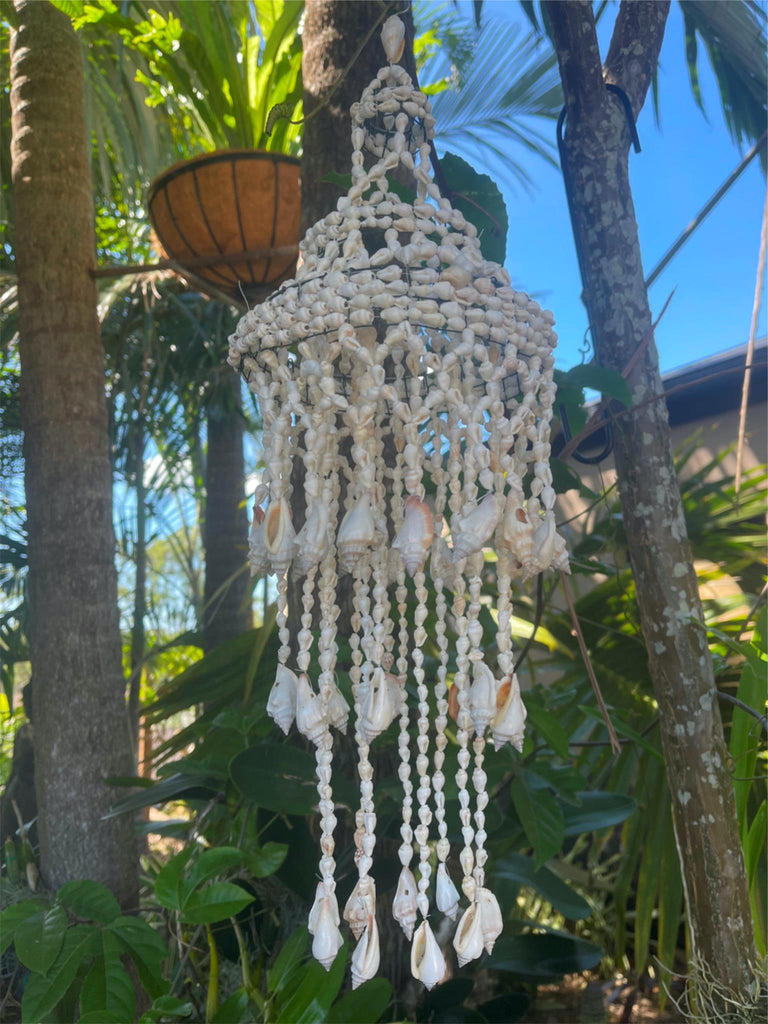 NEW Balinese Shell Hanging Decor or Mini Shell Pendant Light Shade - B ...