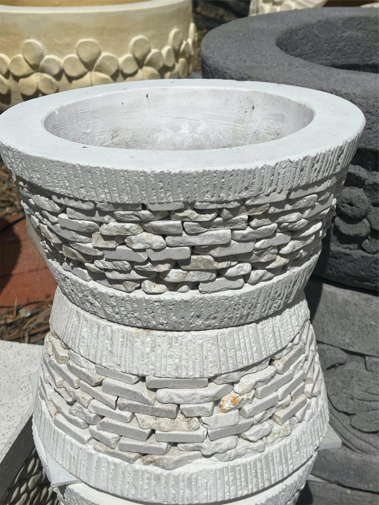 NEW Balinese Hand Crafted Marble Chip Pot - Balinese Pot - Bali Garden ...