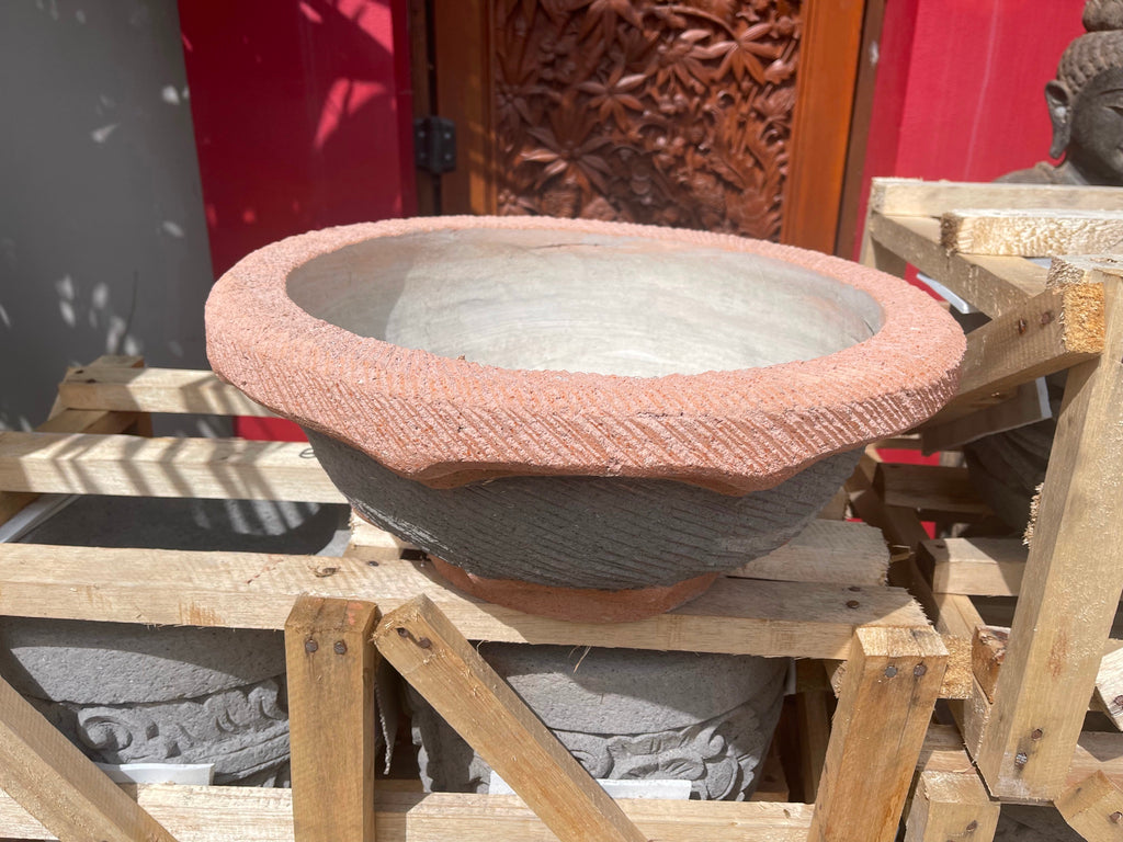 NEW Balinese Hand Crafted 2 Tone Cast Concrete Pot - Bali Feature Pot ...
