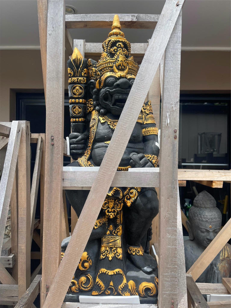 New Balinese Set 2 95cm Raksasa Cast Concrete Statues - Bali Entry Sta ...