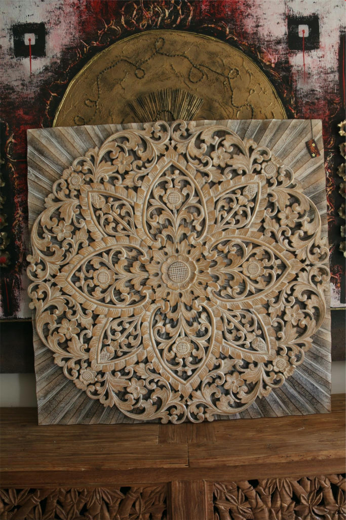 New Balinese Carved MANDALA / TROPICAL WALL PANELS - BALI WALL ART - M ...