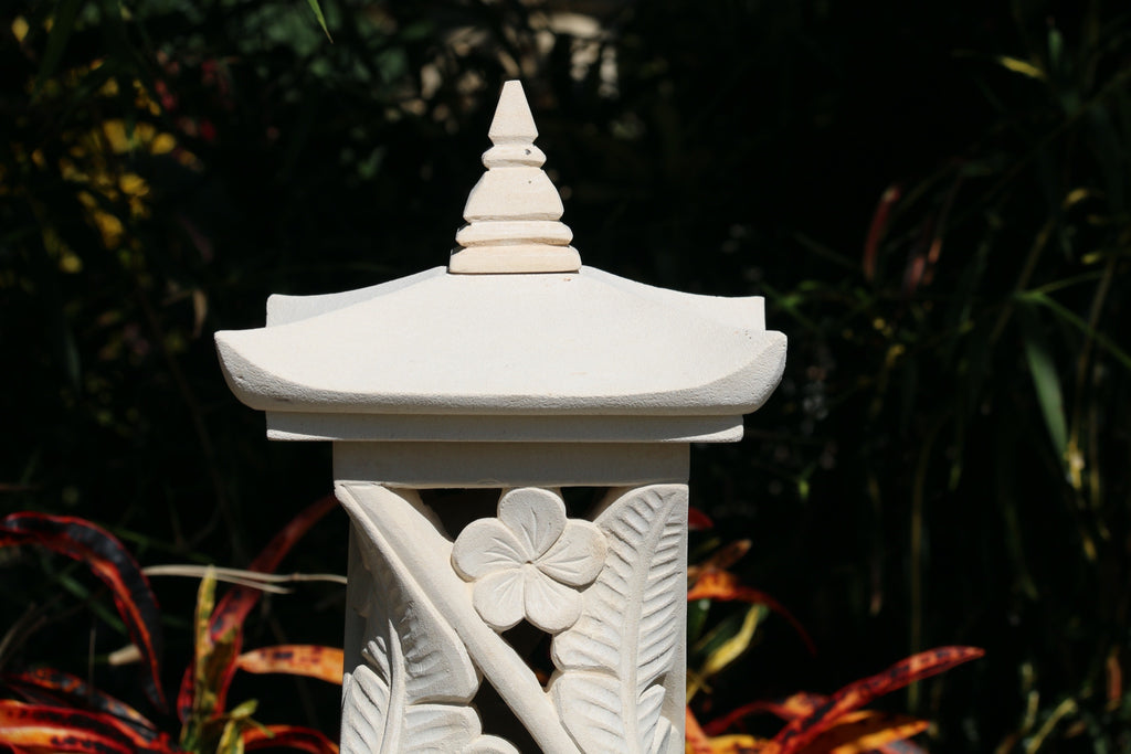 NEW Balinese Hand Carved Limestone Lantern - Bali Frangipani Garden La ...