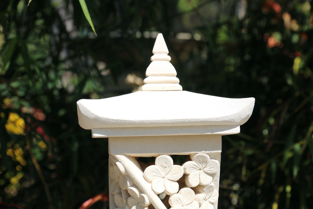 NEW Balinese Hand Carved Limestone Lantern - Bali Frangipani Garden La ...