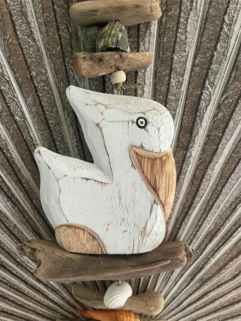 NEW Balinese Pelican / Shell / Driftwood Mobile / Hanger - Bali Pelica ...
