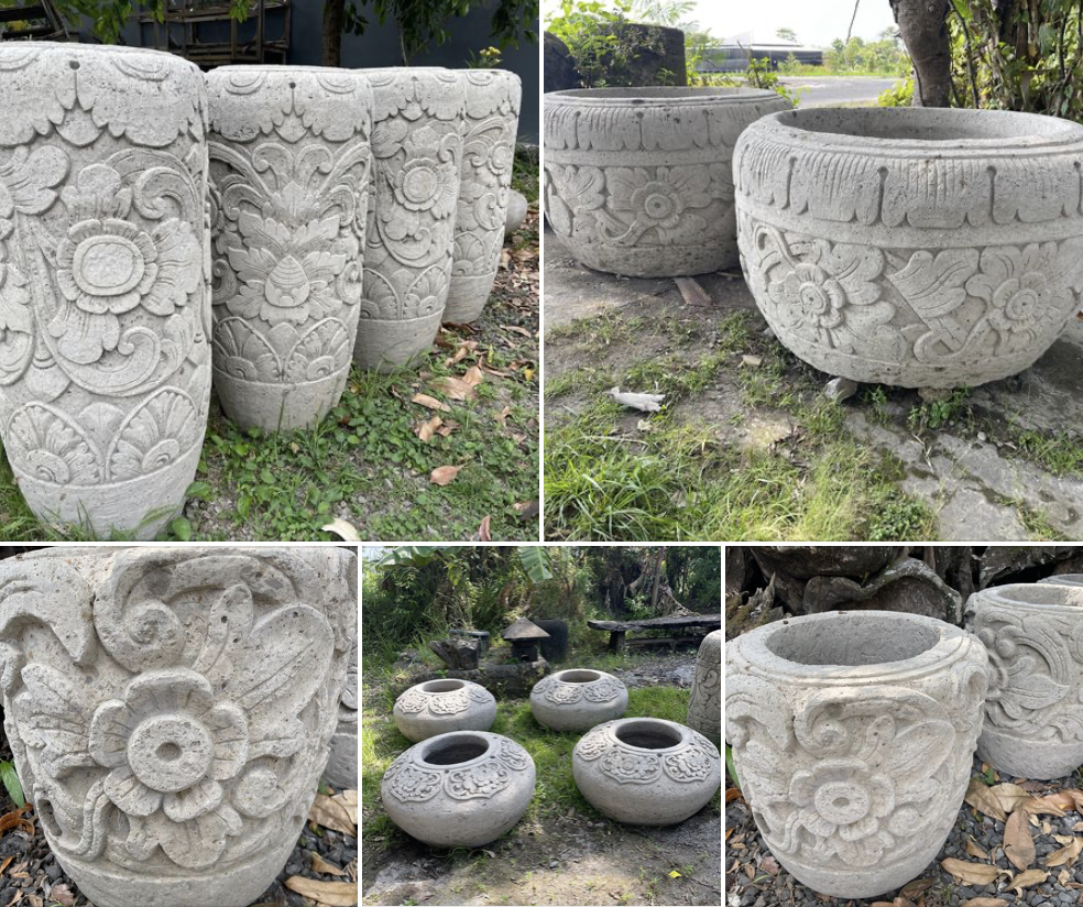 NEW Balinese Hand Crafted Large Paras Pot - Bali Feature Pot - Carved ...