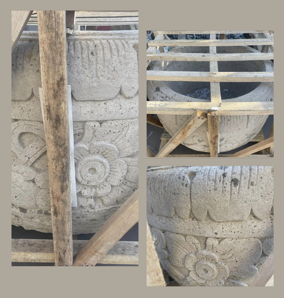 NEW Balinese Hand Crafted Large Paras Pot - Bali Feature Pot - Carved ...